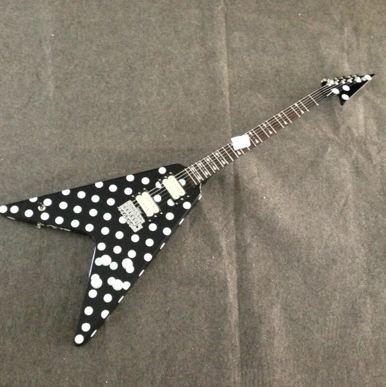 Stock Randy Rhoads Guitar Harpoon Polka Dot Flying V standard electric ...