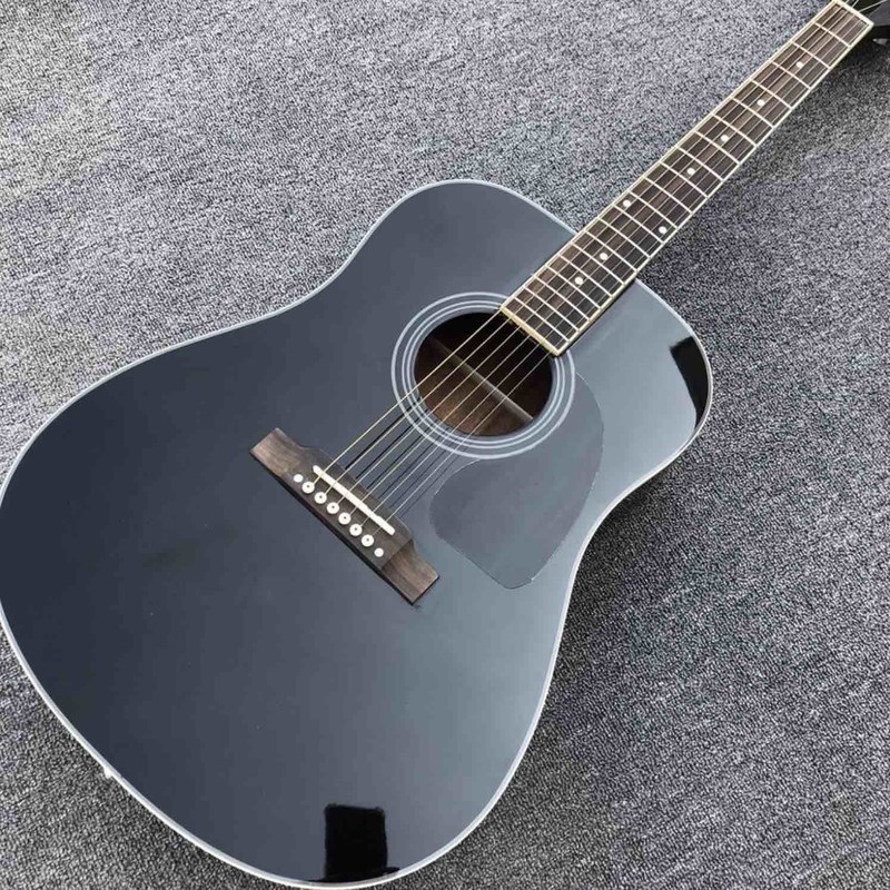 41" All Black color acoustic guitar,Rosewood fingerboard,handmade Solid ...