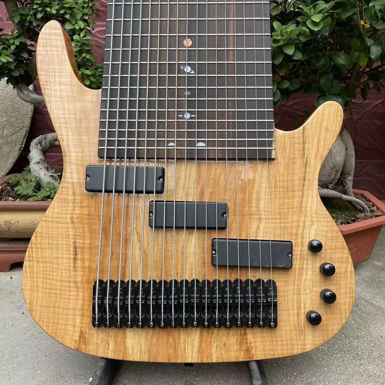 Custom 17 Strings Neck Through Body Electric Bass Guitar with Rosewood ...