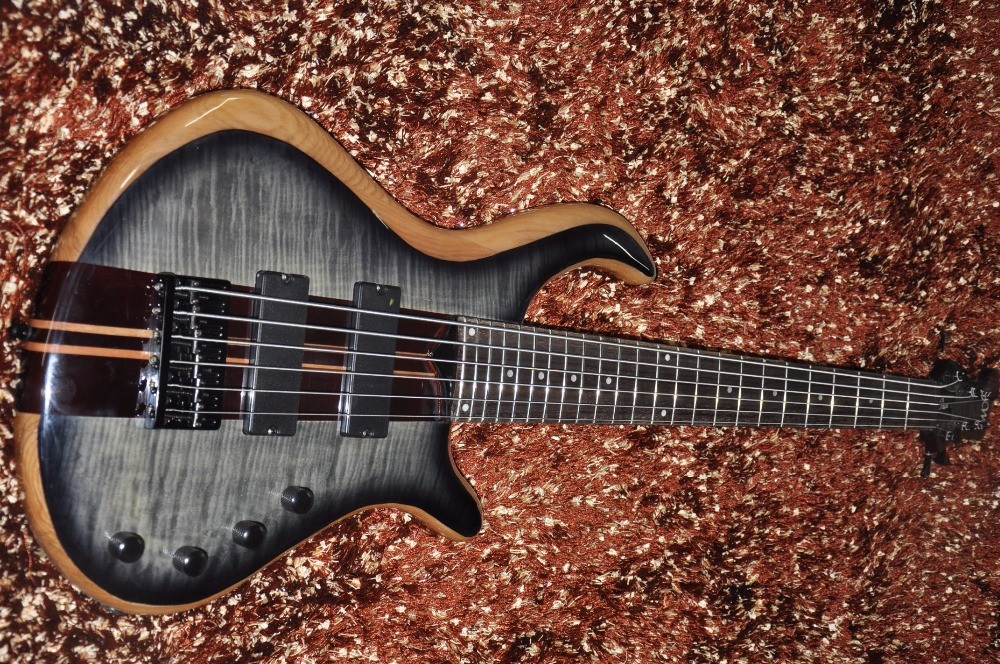 Mayones custom bass guitar 6 string electric bass guitar Neck through ...
