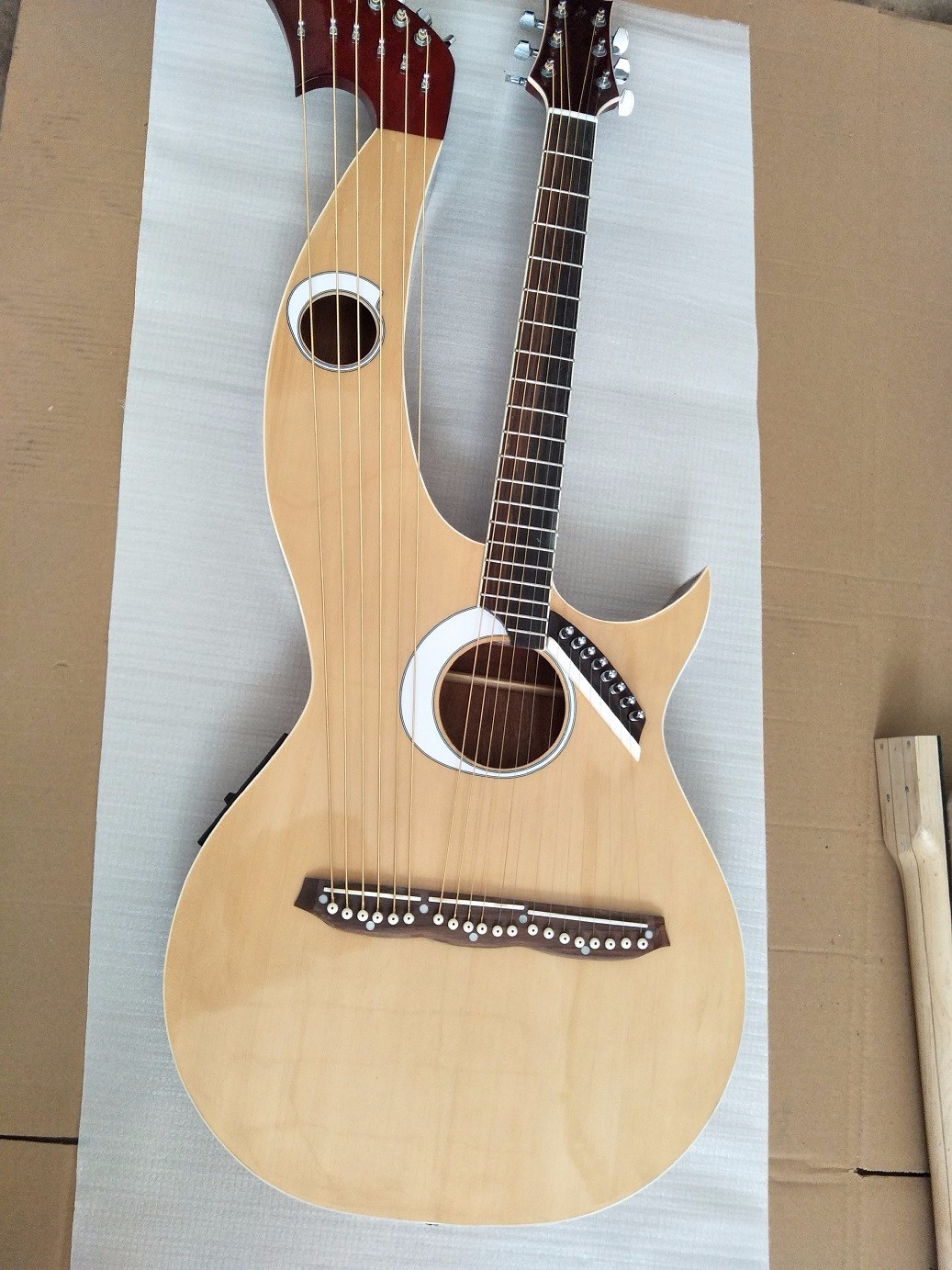 20 Strings Double Neck Acoustic Harp Guitar with EQ