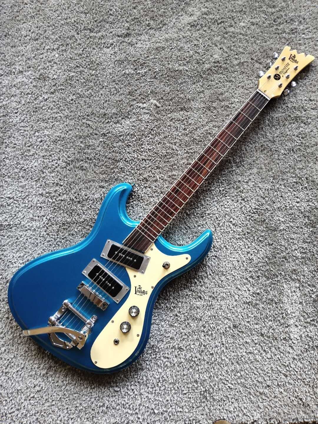Custom Mosrite Ventures Model Electric Guitar Blue Big B500 Tremolo ...