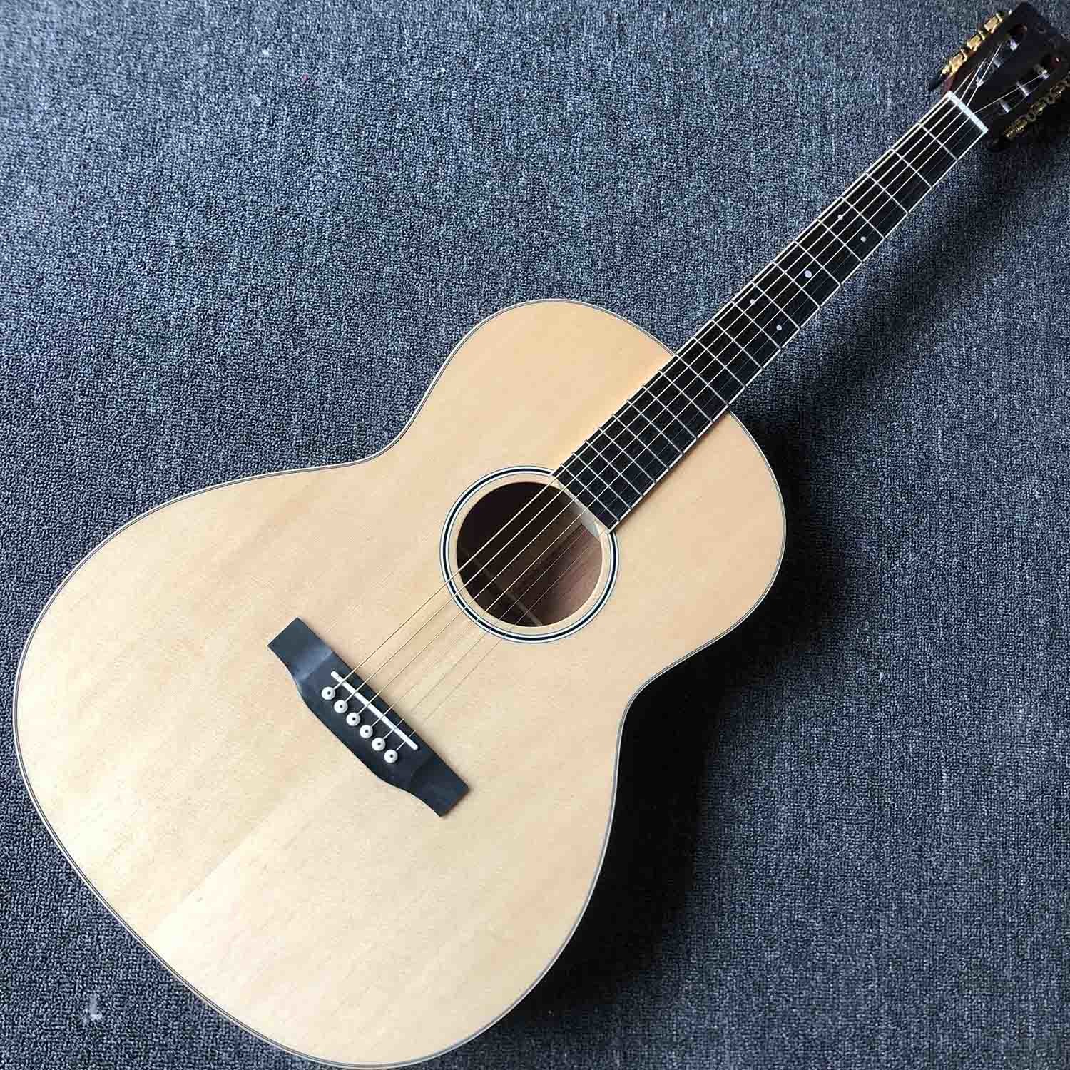 Custom A All Solid Wood Abalone Inlay Mahogany Back Side Acoustic ...
