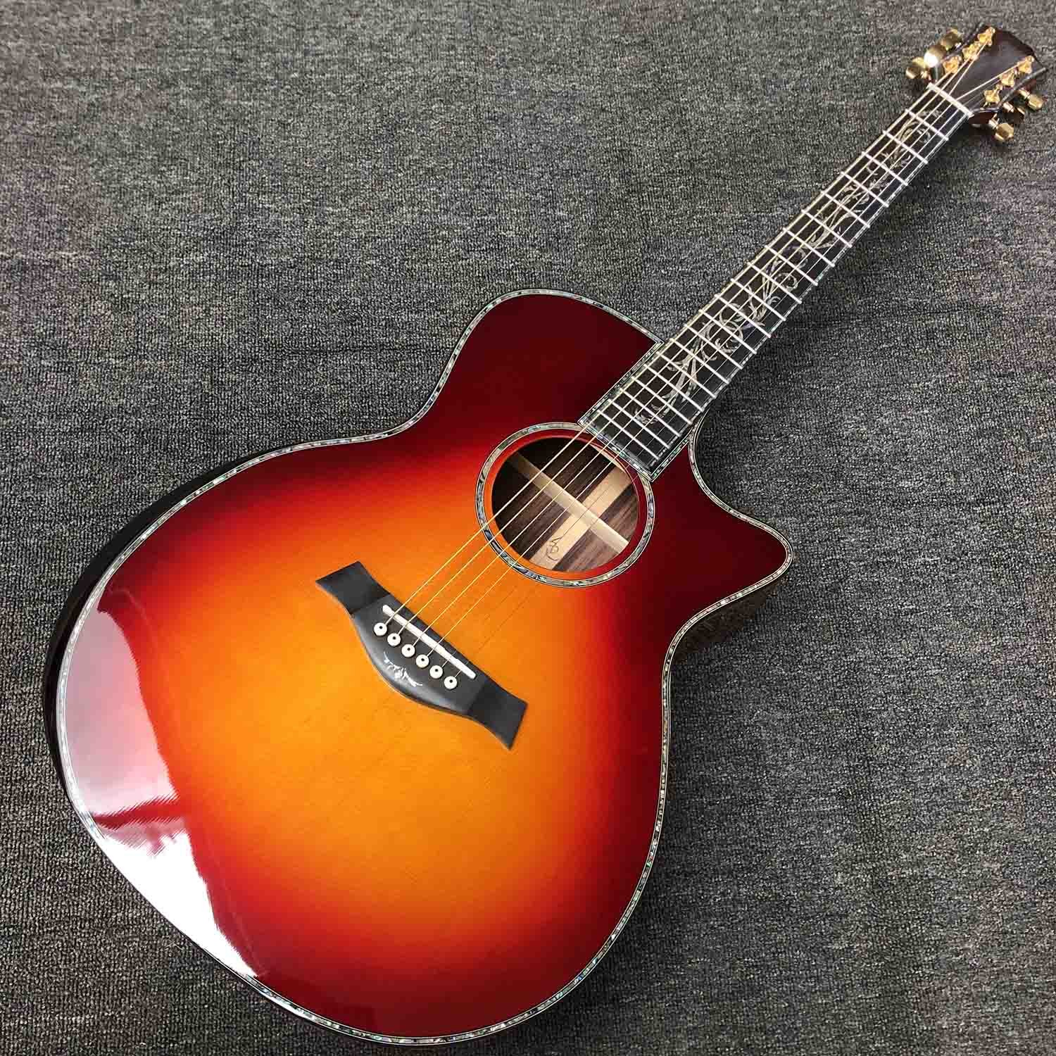 Custom Grand Solid Spruce Top Ebony Fingerboard Cutaway Arm Rest ...